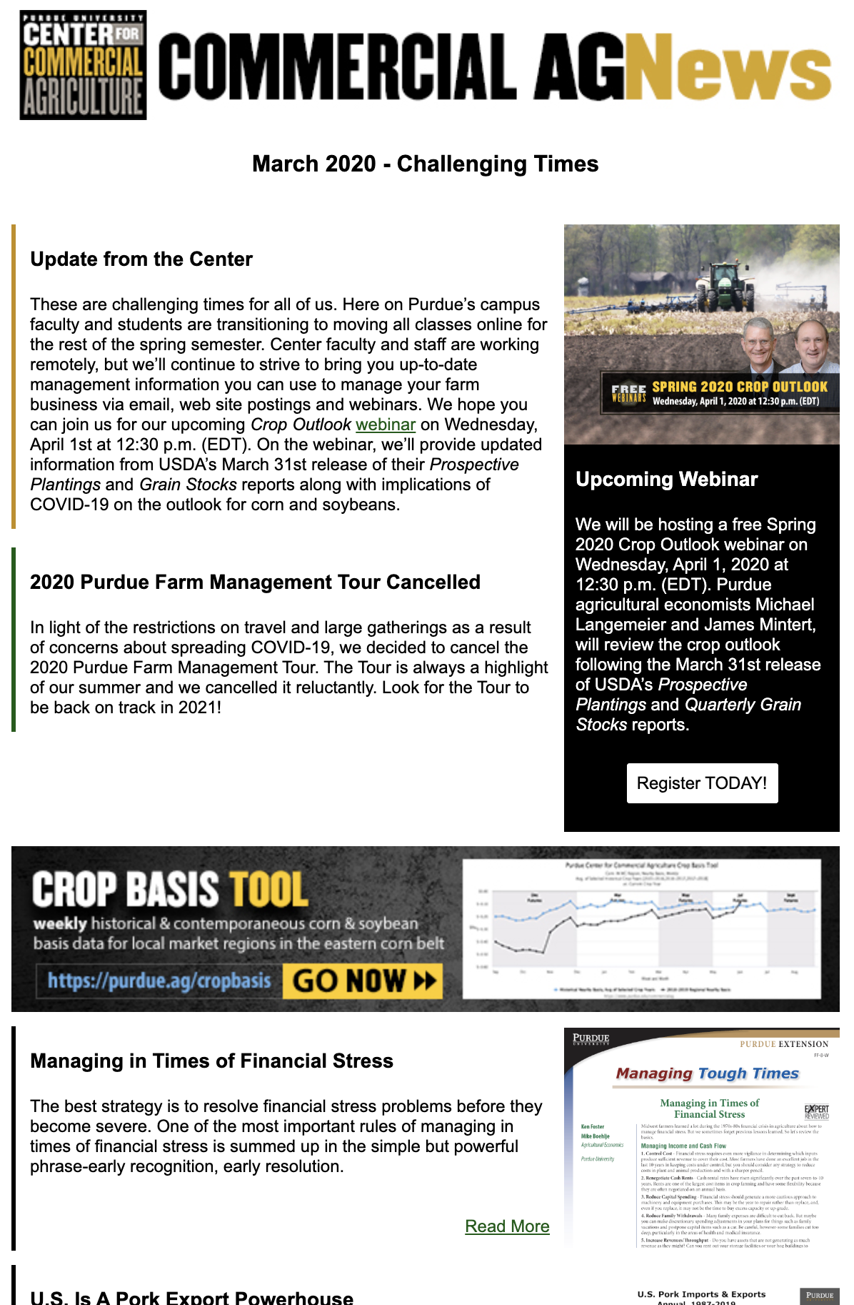 The Latest News - Center for Commercial Agriculture